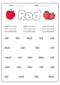 Printable Color Red Worksheets For Preschool - easyworksheetprint.com