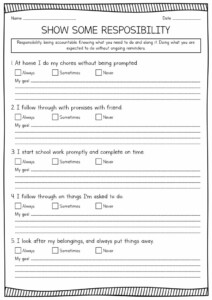 Free Printable Responsibility Worksheets Pdf - easyworksheetprint.com