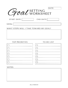 Printable Goal Planning Worksheet - easyworksheetprint.com