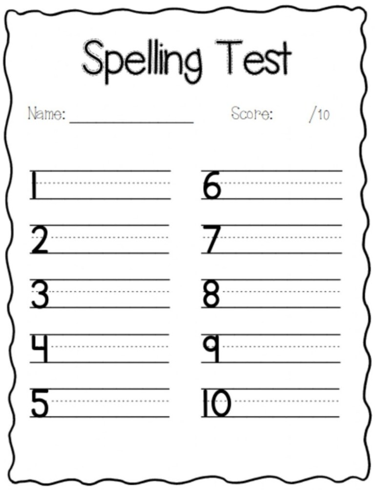 Free Printable Blank Spelling Worksheets - easyworksheetprint.com