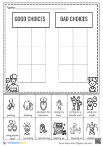 Free Printable Good Choices Bad Choices Worksheet Pdf ...