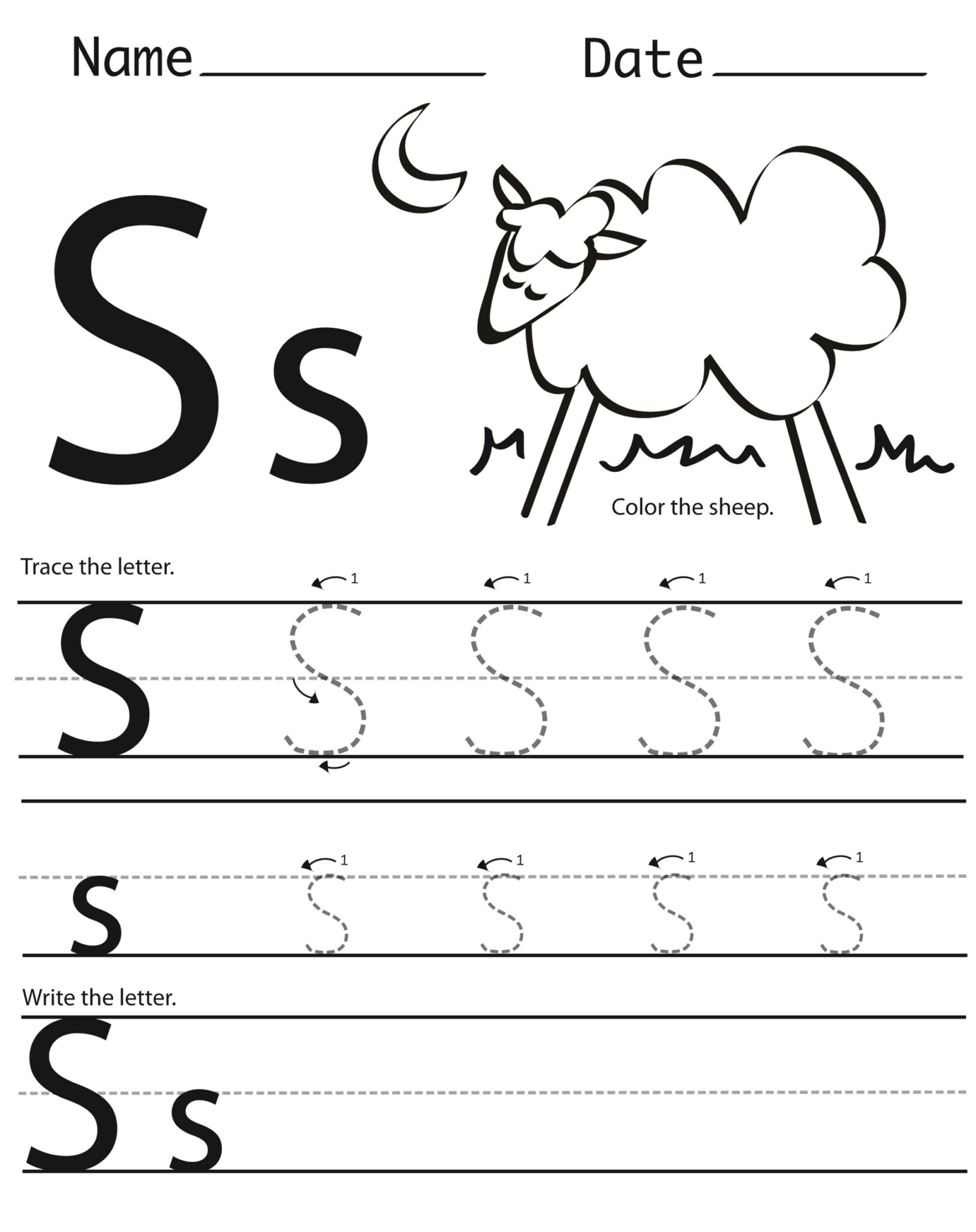 Free Printable Letter S Worksheets - easyworksheetprint.com