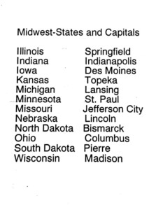 Free Printable Midwest States And Capitals Worksheet ...