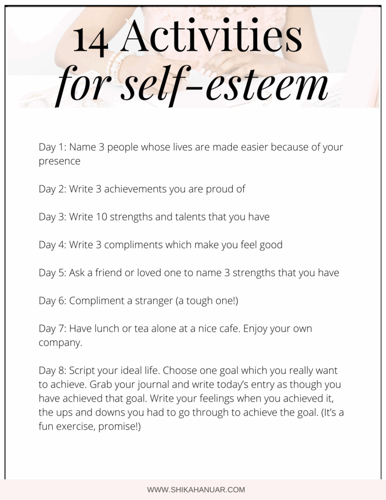 Free Printable Self-Esteem Worksheets - easyworksheetprint.com