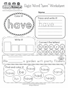 Free Printable Sight Word Worksheets - easyworksheetprint.com