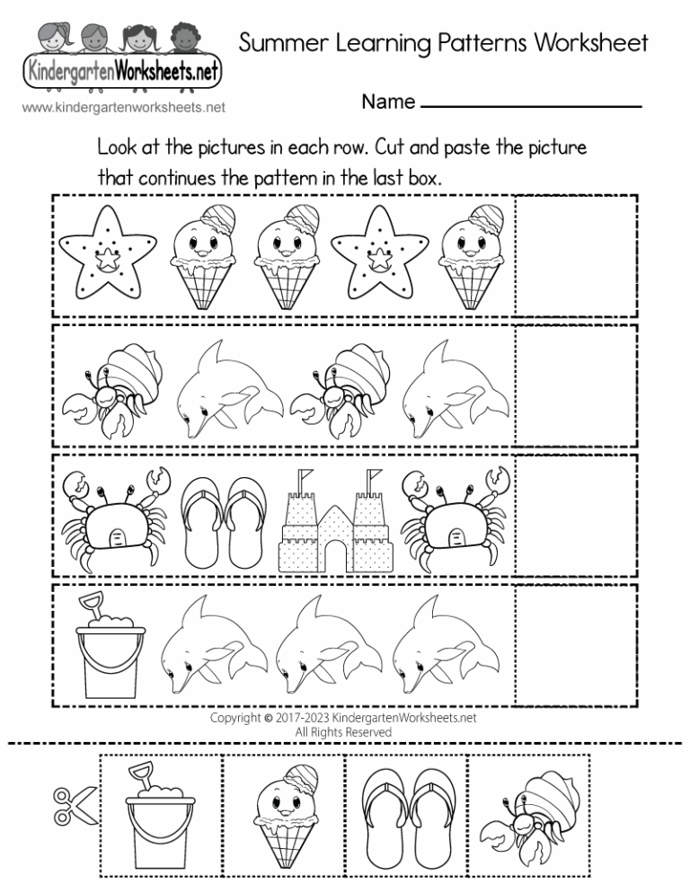 Printable Summer Worksheets For Preschoolers - easyworksheetprint.com