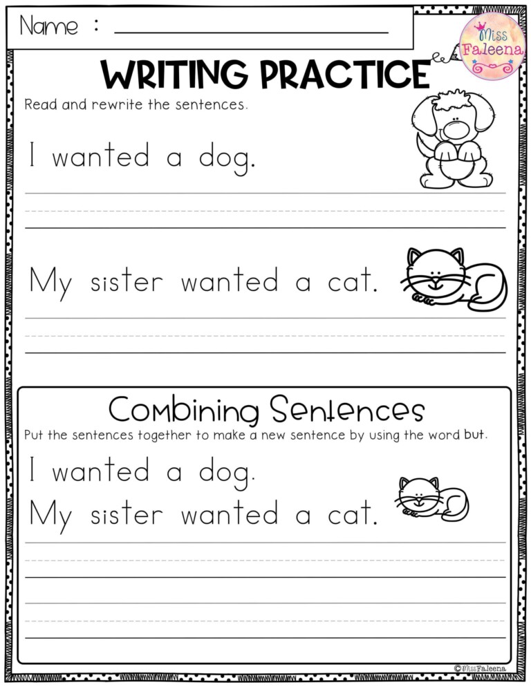 Free Printable Writing Worksheets For 1St Graders - easyworksheetprint.com
