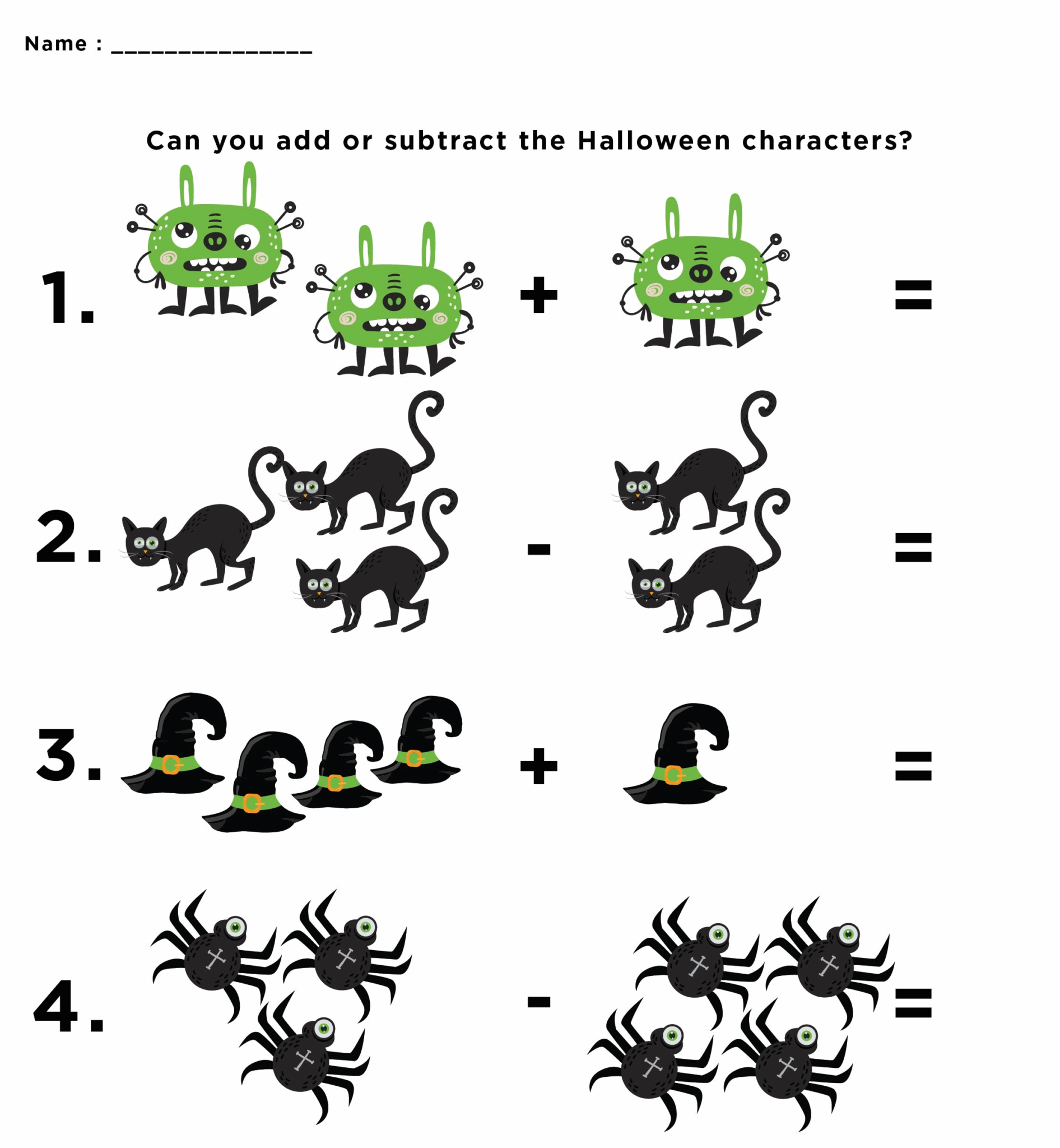 Free Printable Halloween Math Worksheets - easyworksheetprint.com