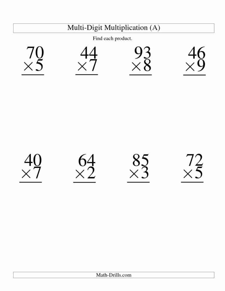 Double Digit Multiplication Printable Worksheets - easyworksheetprint.com