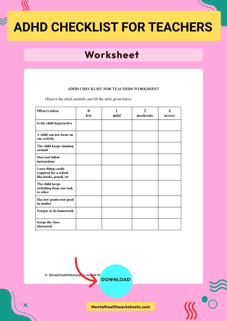 Free Printable Adhd Worksheets - easyworksheetprint.com