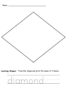 Diamond Tracing Worksheet Free Printable - easyworksheetprint.com