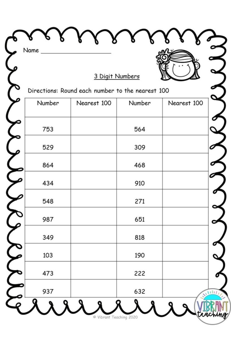Printable Rounding Numbers Worksheets - easyworksheetprint.com