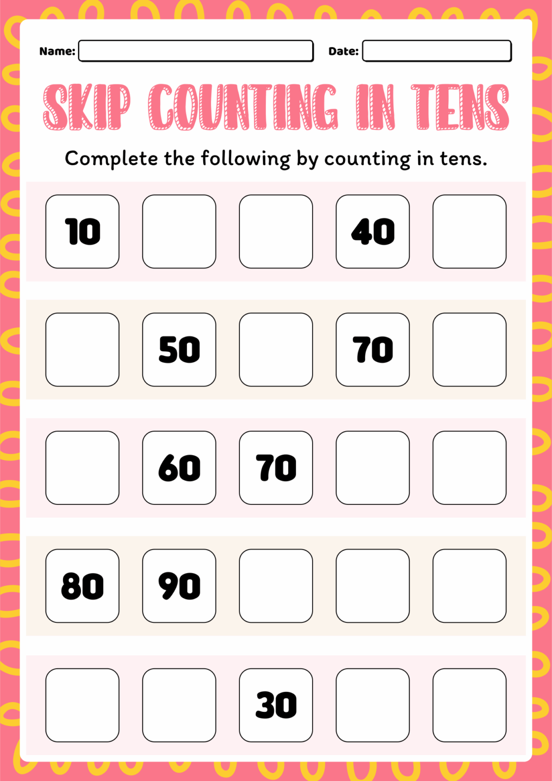 Free Printable Skip Counting Worksheets - easyworksheetprint.com