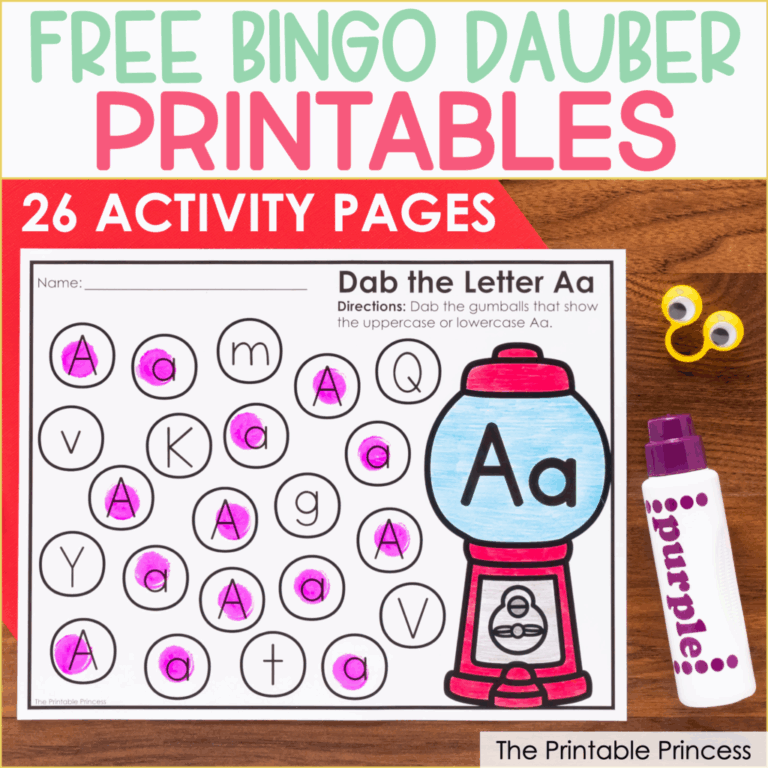 Printable Bingo Dauber Worksheets - easyworksheetprint.com